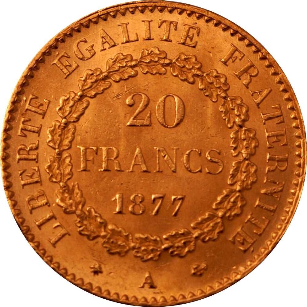 Frankreich 20 Francs div. Gold, 728,00