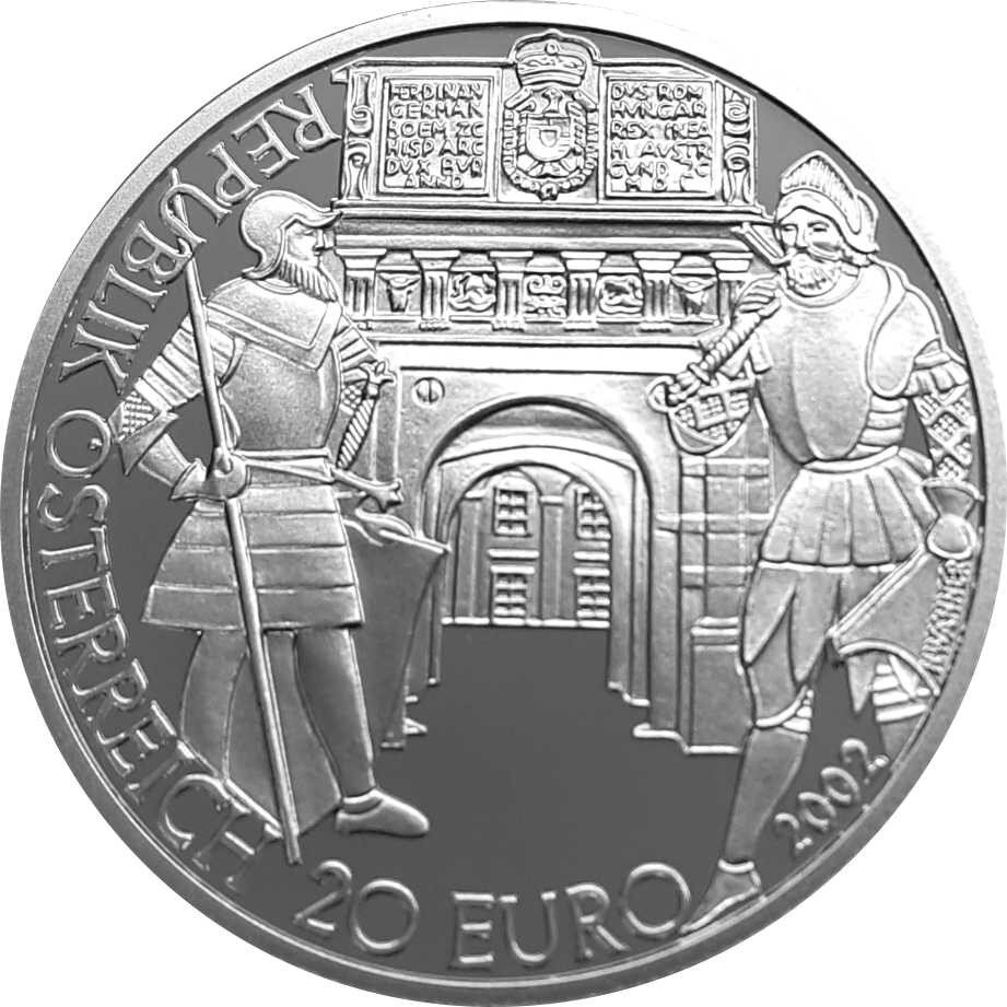 Österreich 20 Euro 2002 Die Neuzeit - Silber PP, 64,80