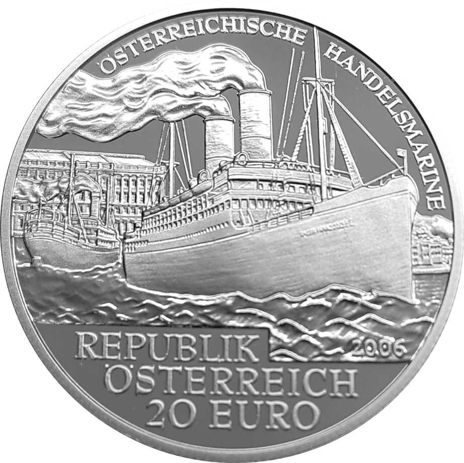 Österreich 20 Euro 2004 SMS Erzherzog Ferdinand Max - Silber PP, 58,30