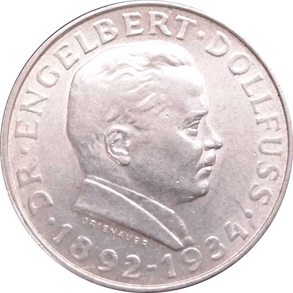 Österreich 2 Schilling 1934 Engelbert Dollfuß - Silber, 26,00