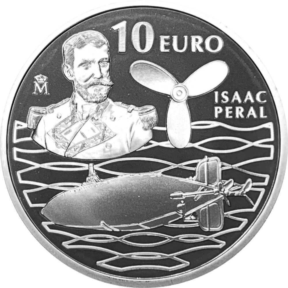 Spanien 10 Euro Gedenkmünze 2013 Isaac Peral, 45,00