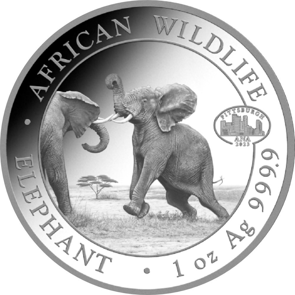 Somalia Elefant 2023 1 oz Silber - Motiv 2024 - ANA, 83,63