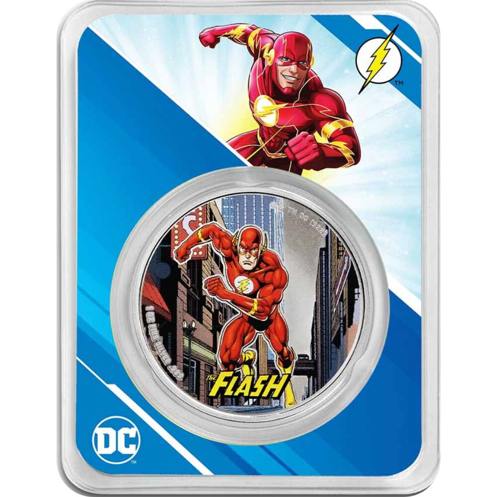 Samoa DC Comics 4. Ausgabe Flash 2023 1 oz Silber I Coloriert, 97,56