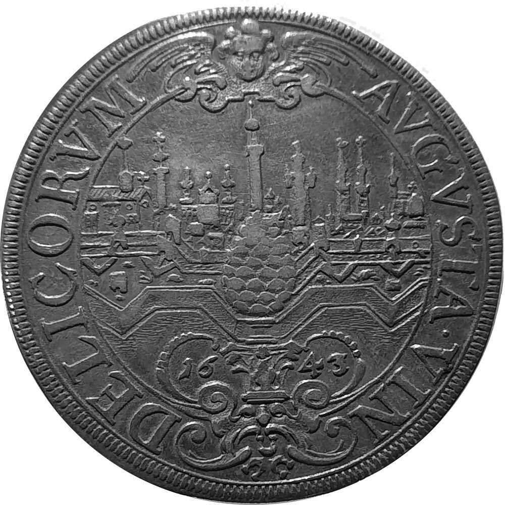 Augsburg Reichsstadt 1 Reichstaler 1643 - Titel Kaiser Ferdinand III ...