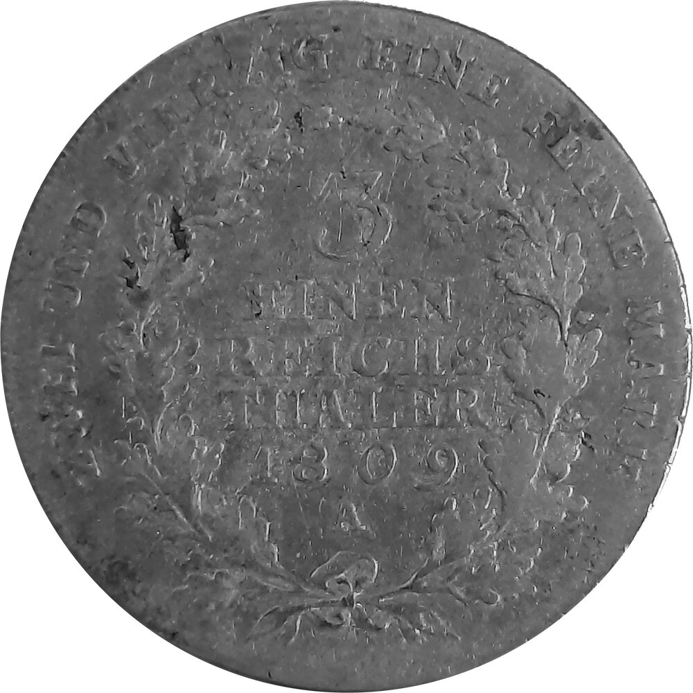 Brandenburg-Preußen 1/3 Reichstaler 1809 A - König Friedrich Wilhelm , 92,00
