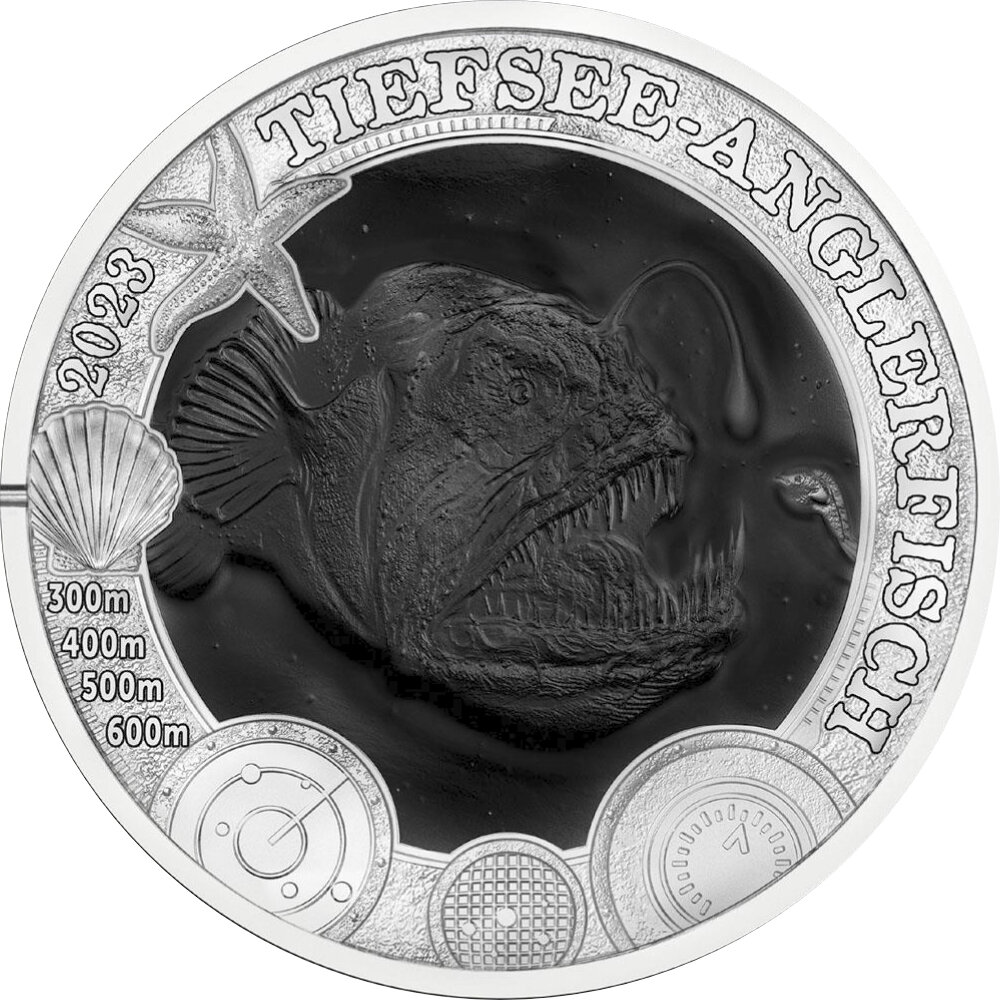 Österreich Leuchtende Meereswelten 3 Euro 2023 Tiefsee-Anglerfisch, 19,95