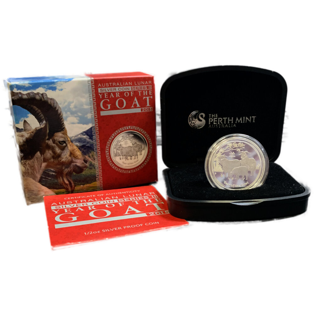 Australien Lunar II 2015 Jahr der Ziege 1/2 oz Silber - Polierte Plat ...