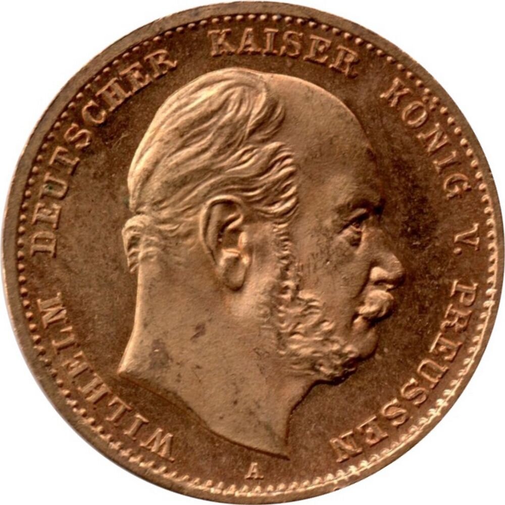 J.244 Preußen 5 Mark 1877-1878 - Kaiser Wilhlem I. - Gold -ss, 499,80