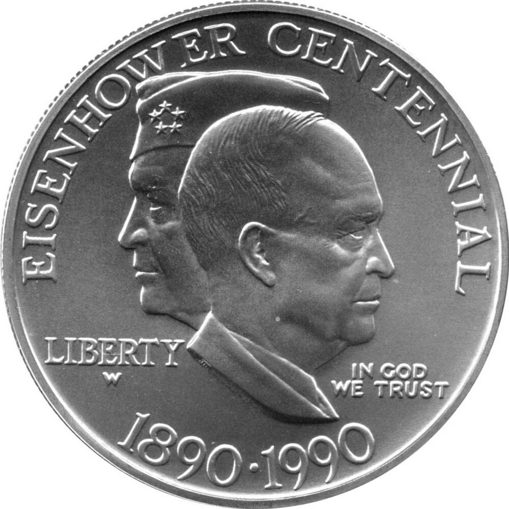 USA 1 Dollar 1990 -W- 100. Geburtstag von Dwight D. Eisenhower - Silb ...