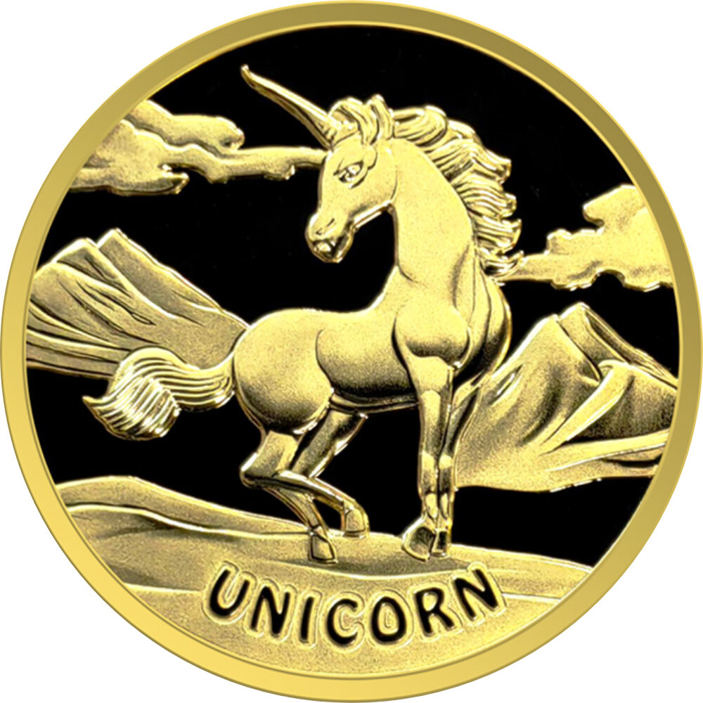 Fiji Asian Mythical Creatures 2. Ausgabe 2023 Unicorn 1 oz Gold, 4.137,00
