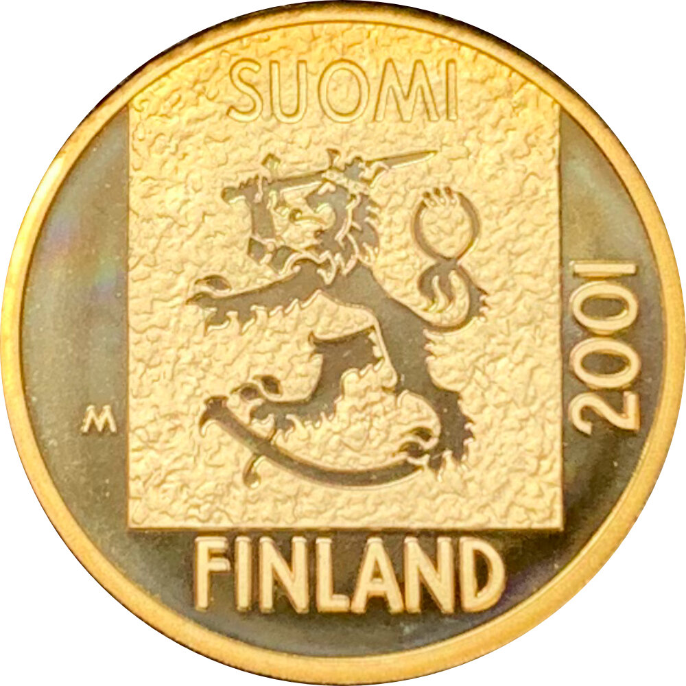 Finnland 1 Markka 2001 - Abschied von der Markka - Gold PP, 858,00