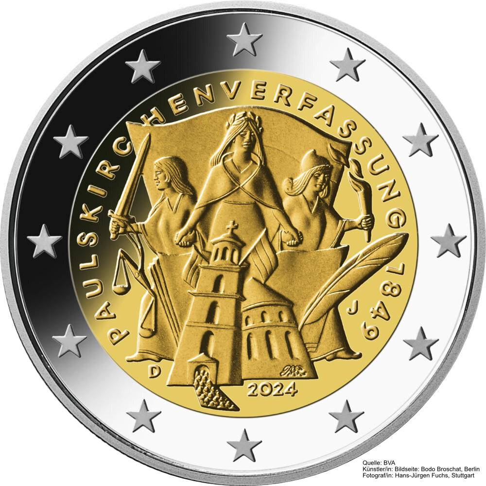Deutschland 2 Euro 2024 "175. Jubiläum Paulskirchenverfassung" J, 2,95