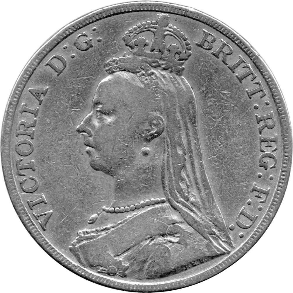 UK 1 Crown 1890 - Königin Victoria - Silber, 65,00