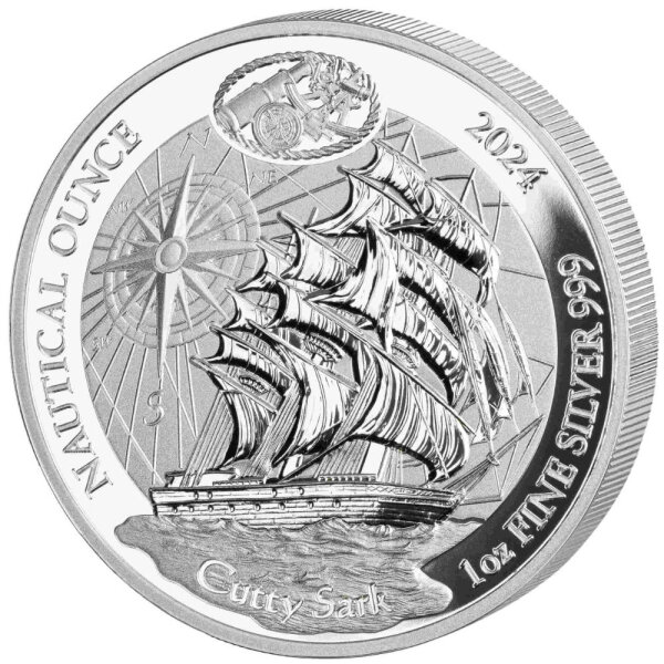 Ruanda Nautical Cutty Sark 2024 1 oz Silber - Polierte Platte, 79,73 Ruanda Nautical Cutty Sark 2024 1 oz Silber - Polierte Platte, 79,73