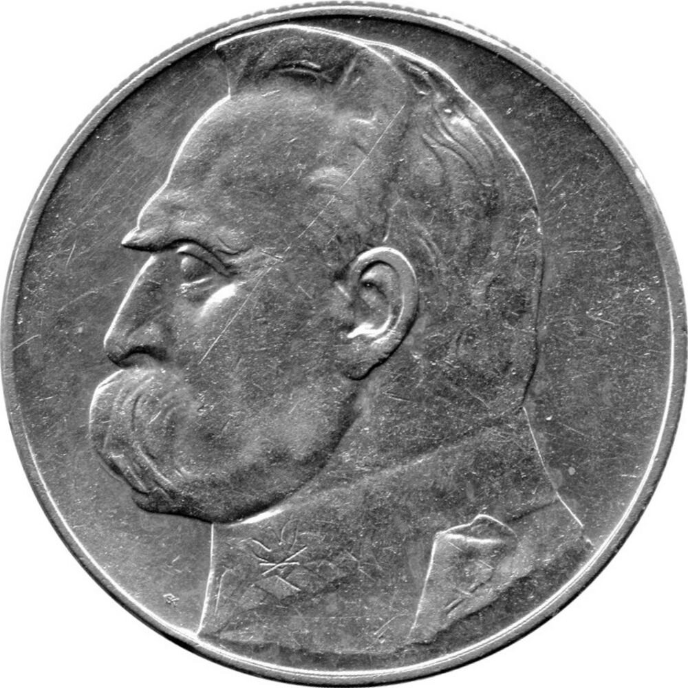 Polen 10 Zlotych 1936 - Kursmünze "Jozef Pitsudski" - Silber, 35,90