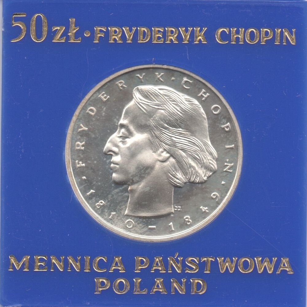 Polen 50 Zlotych 1972 - Frédéric Chopin - Silber PP, 40,40