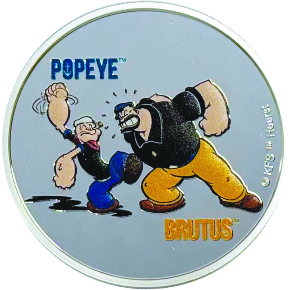Samoa Popeye 2. Ausgabe 2024 Popeye und Brutus 1 oz Silber | Colorier ...