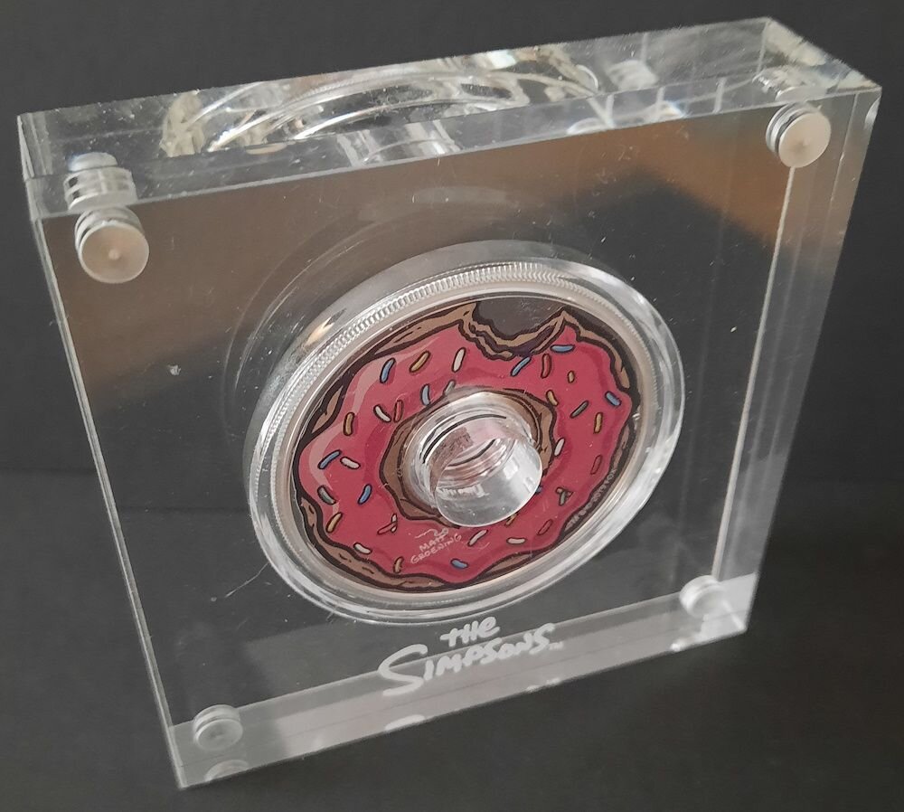 Tuvalu 1 Dollar 2019 - The Simpsons "The Simpson Donut" - 1 oz Silber ...