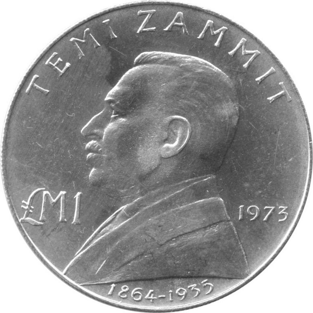 Malta 1 Lira 1973 Sir Temi Zammit Silber 28 10 Malta 1 Lira 1973 Sir Temi Zammit Silber 28 10