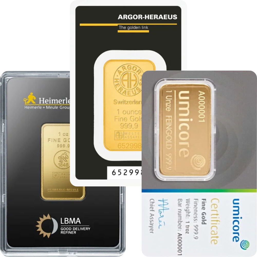 31,1 Gramm Goldbarren RESALE originalverpackt I. Wahl | LBMA, 3.341,90