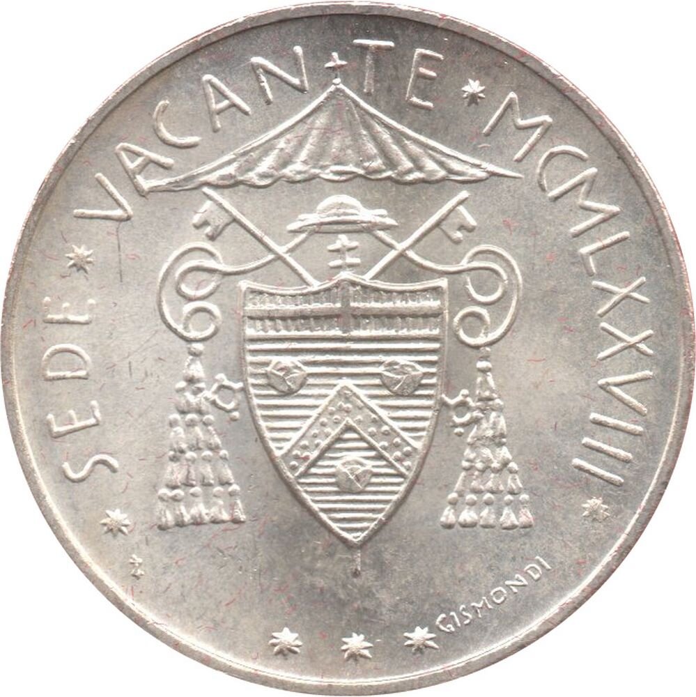 Vatikan 500 Lire 1978 - SEDE VACANTE MCMLXXVIII - Silber, 30,90