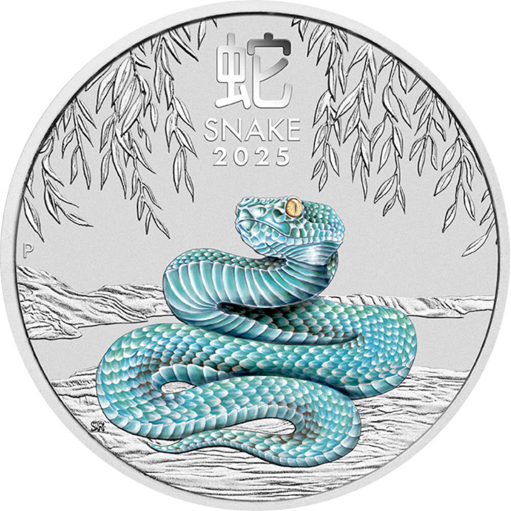 Australien Lunar III 2025 Jahr der Schlange 1 oz Silber - Coloriert, 90 ...