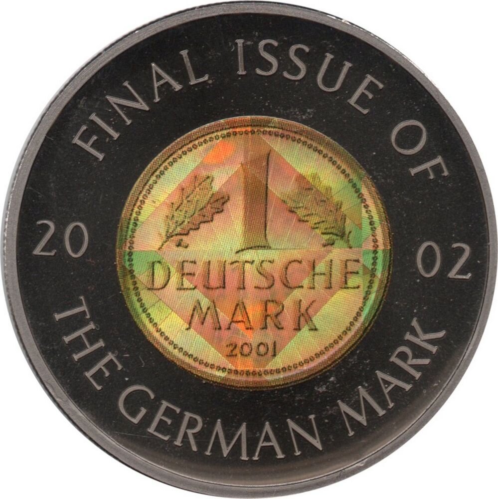 Kongo 5 Francs 2002 - Letzte D-Mark - Kupfer-Nickel mit Hologramm, 16,00