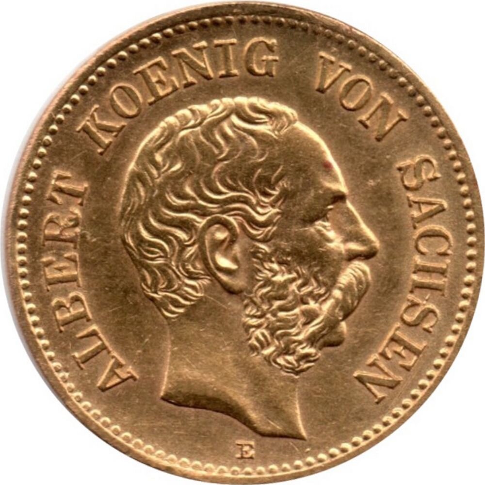 J.260 Sachsen 5 Mark 1877 - König Albert - Gold -ss, 640,30
