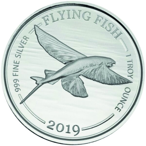 Barbados Fliegender Fisch / Flying Fish 2019 1 oz Silber, 50,21