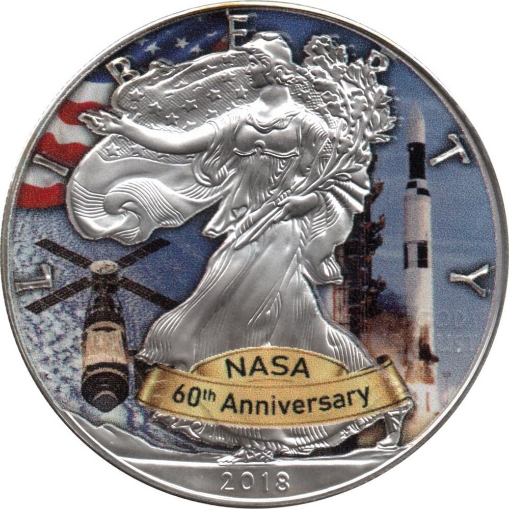 USA American Eagle 2018 1 oz Silber - 60 Jahre NASA Skylab, 97,10