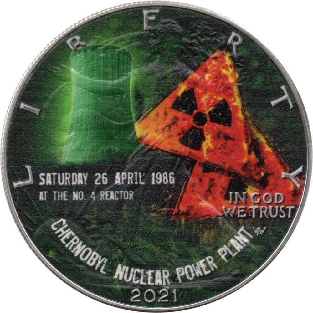 USA American Eagle 2021 1 oz Silber - Tschernobyl Nuclear Power Plant ...