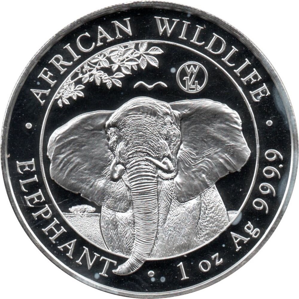 Somalia Elefant 2021 1 oz Silber Privy Mark "W14", 42,70