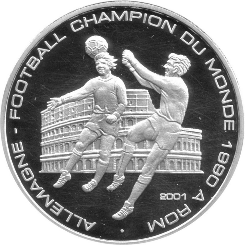 Kongo 1.000 Francs 2001 - Fußballweltmeisterschaften "Italien 1990 ...