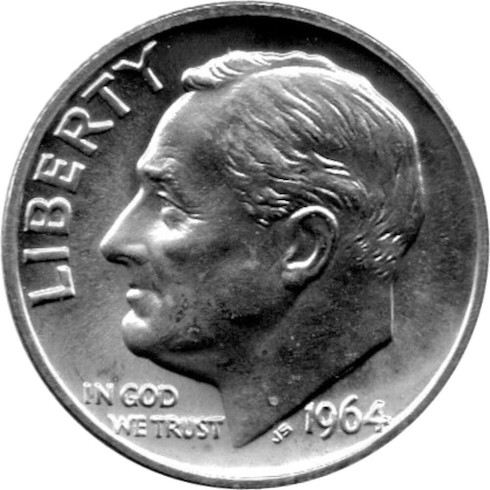 USA 10 Cent 1964 - Roosevelt Dime - Silber, 5,50
