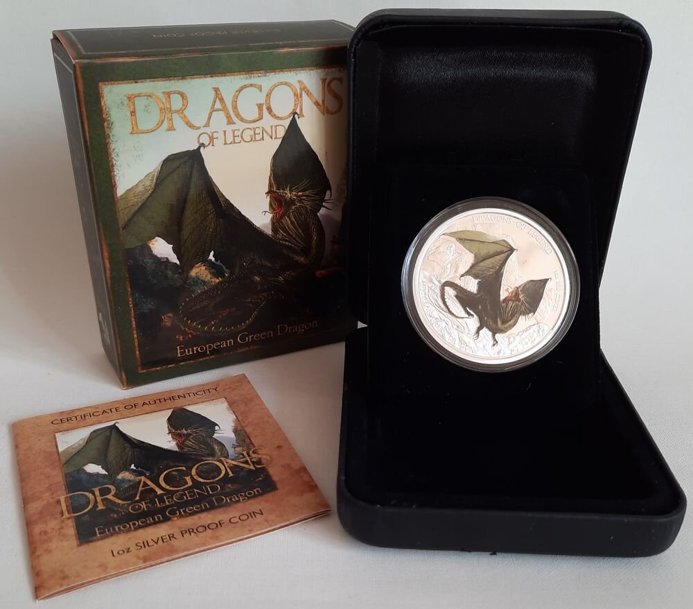 Tuvalu 1 Dollar 2013 - Dragons of Legend "European Green Dragon" - 1 ...