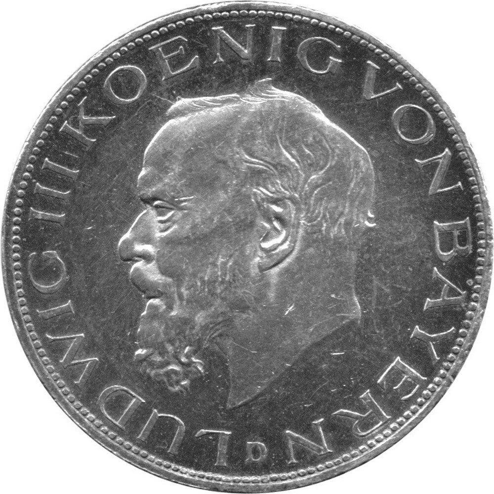J.053 Bayern 5 Mark 1914 - König Ludwig III. - Silber vz, 228,80