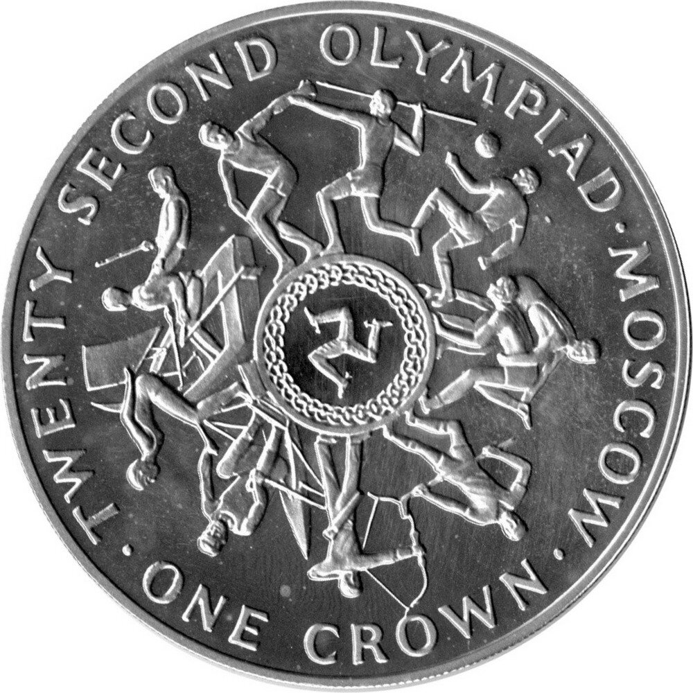 Isle of Man 1 Crown 1980 - XXII. Olympische Sommerspiele 1980 in Mosk ...