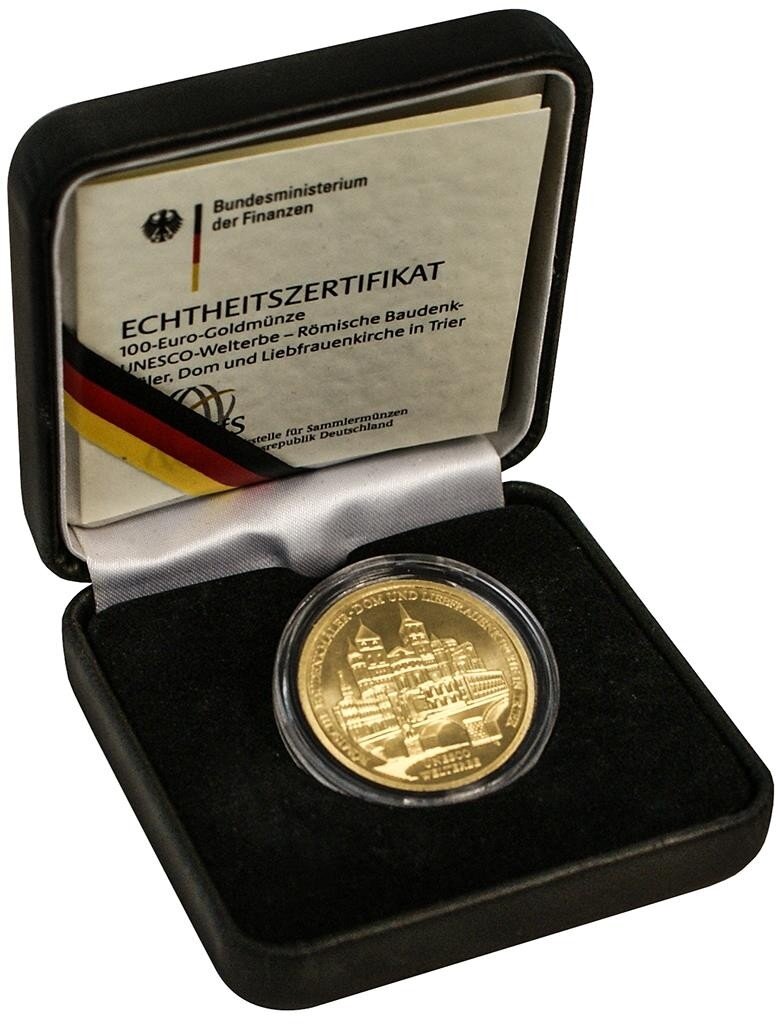 Deutschland 100 € 2009 - J - Trier 1/2 oz Gold incl. Etui & CoA, 1.919,00
