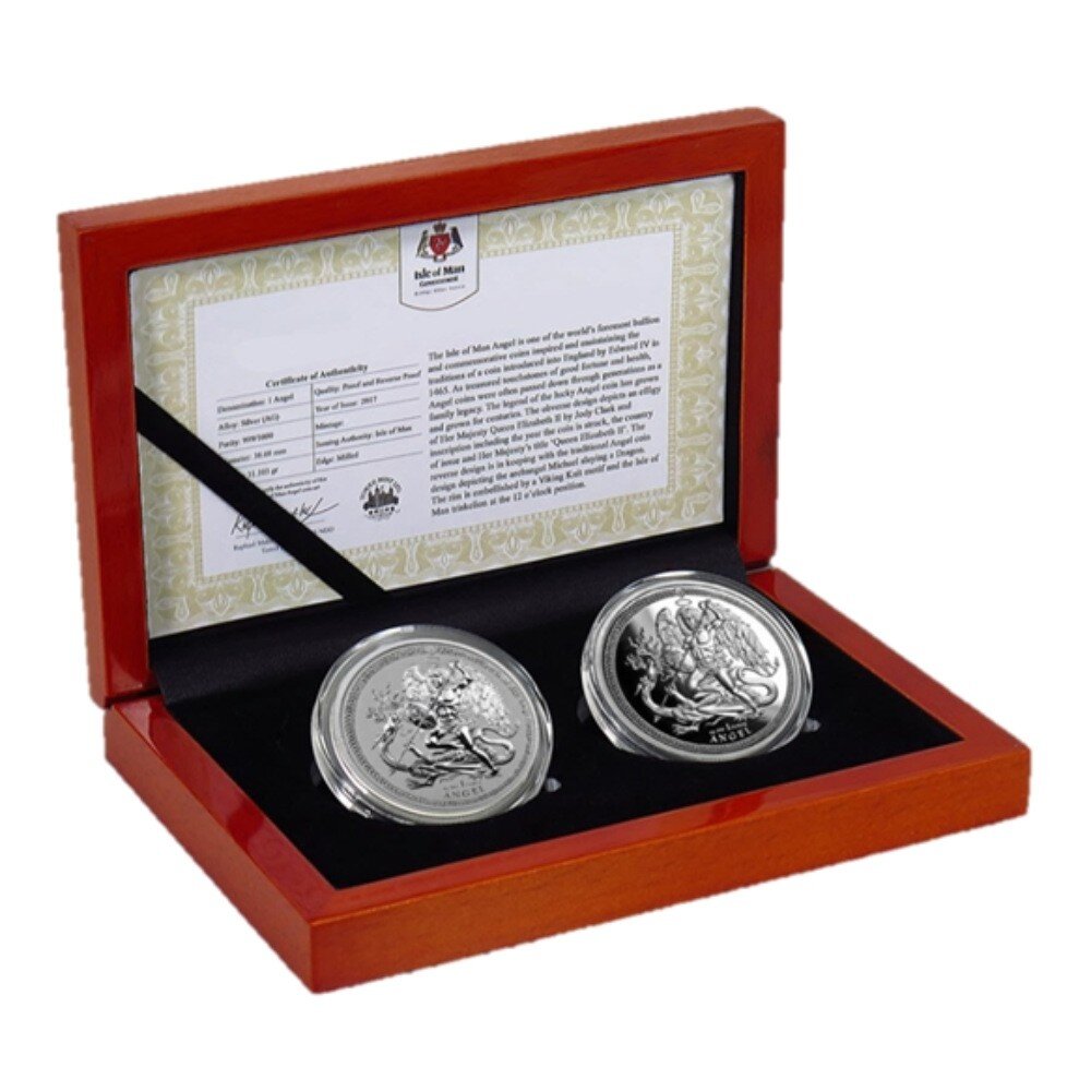 Isle of Man Angel 2018 2 x 1 oz Silber Proof Set, 248,46