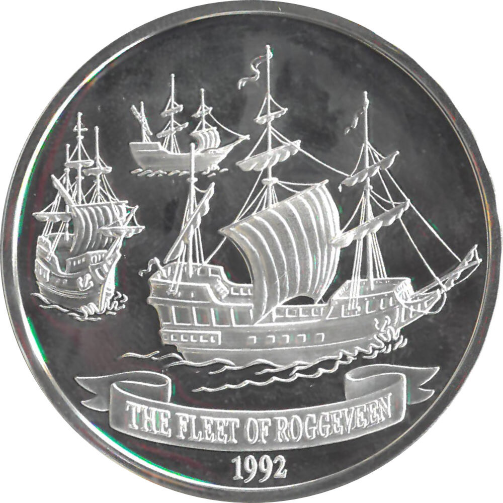 Samoa 10 Tala 1992 - Flotte von Jacob Roggeveen - Silber PP, 52,53