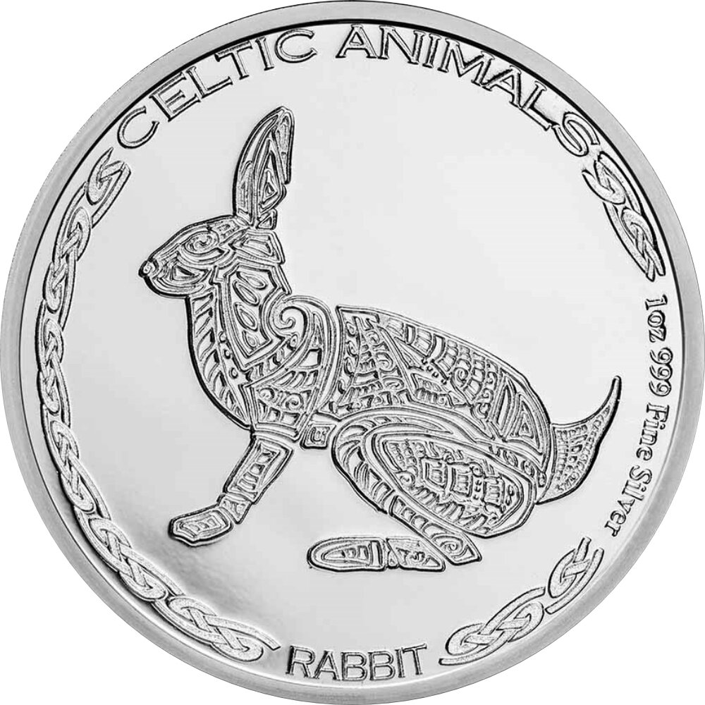 Tschad Celtic Animals Rabbit - Hase 2021 1 oz Silber, 98,80