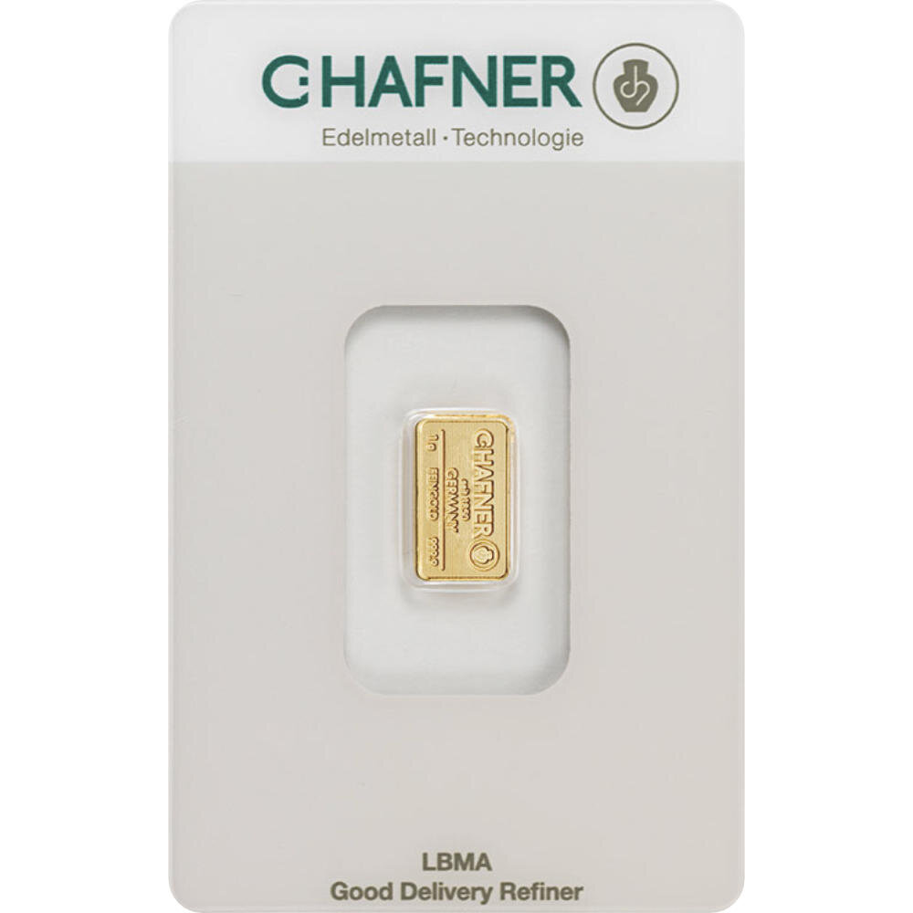 1 Gramm Goldbarren C. Hafner geprägt | Neuware LBMA, 125,48