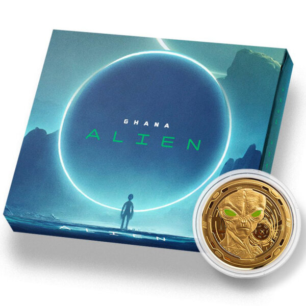 Ghana Alien 2022 1 oz Gold I Coloriert, 4.410,00